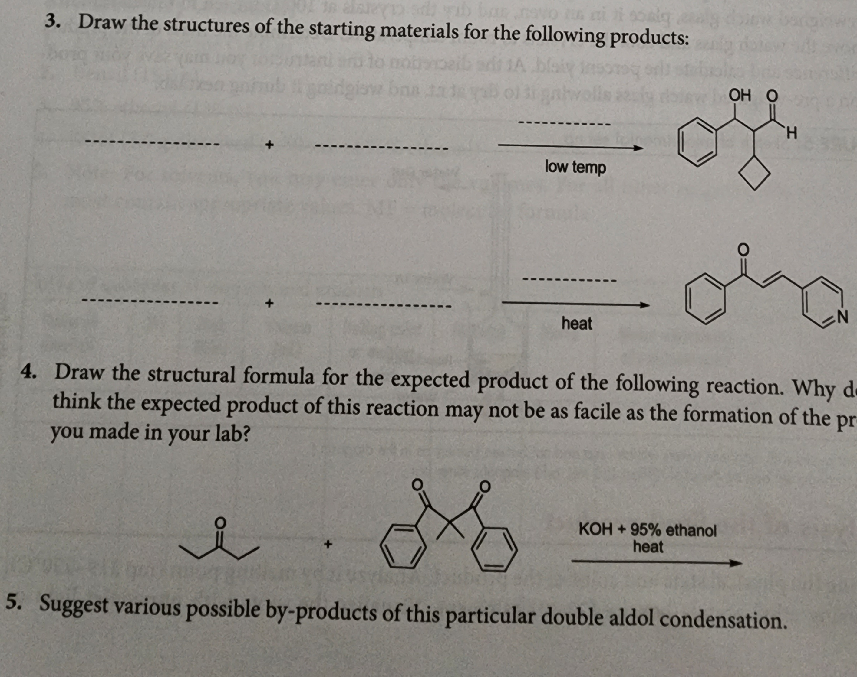 Solved 3. Draw the structures of the starting materials for | Chegg.com