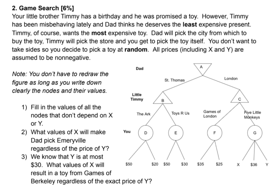 Solved 2. Game Search [6%] Your little brother Timmy has a | Chegg.com
