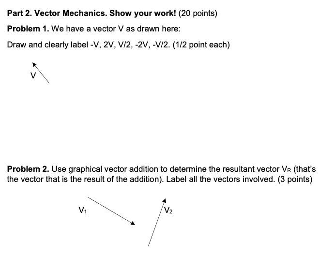 We have a vector V as drawn here: Draw and clearly | Chegg.com