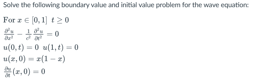 Solved Solve the following boundary value and initial value | Chegg.com