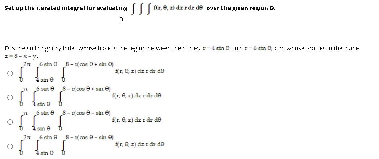 Solved Set up the iterated integral for evaluating SSS fila | Chegg.com