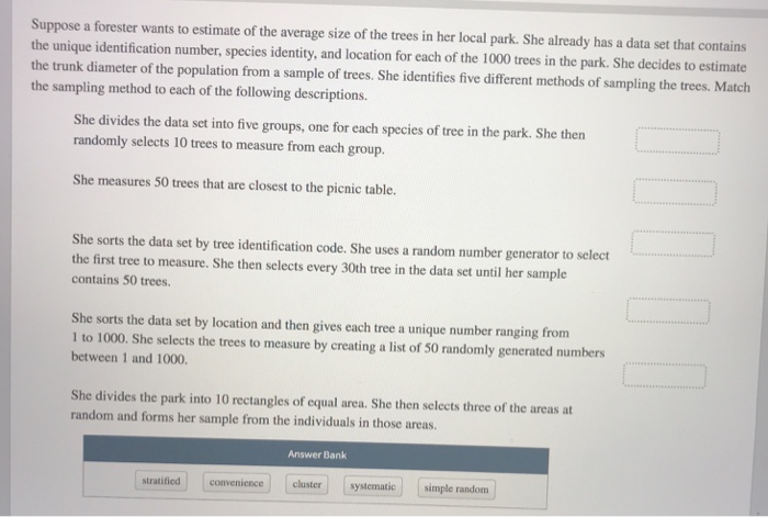 Solved The sampling examples below use either the stratified | Chegg.com