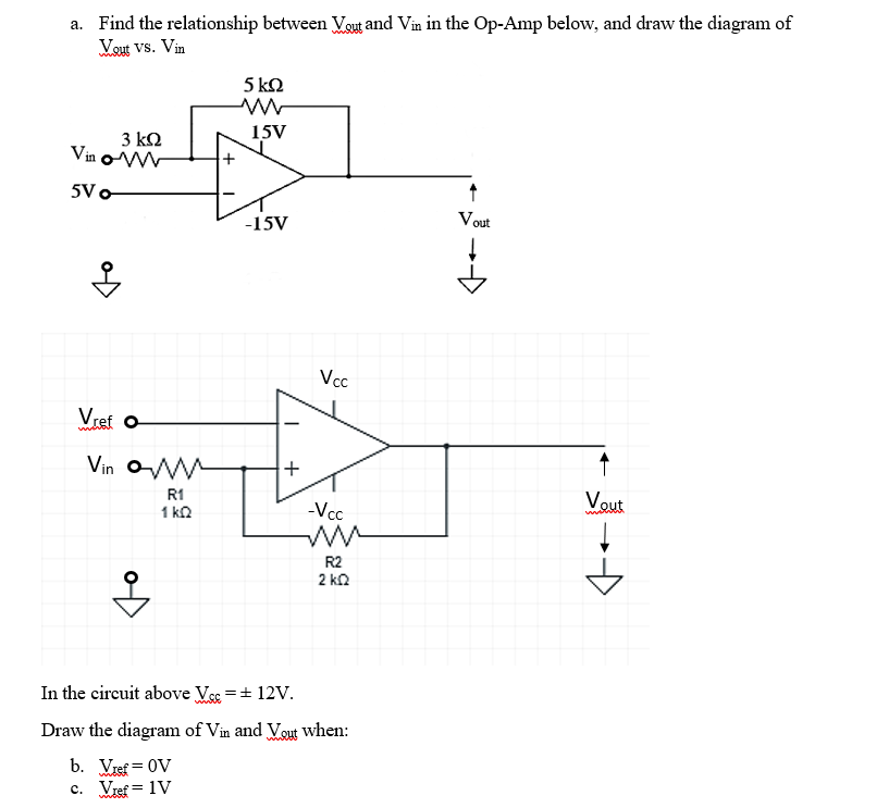 Solved a. Find the relationship between Vout and Vin in | Chegg.com