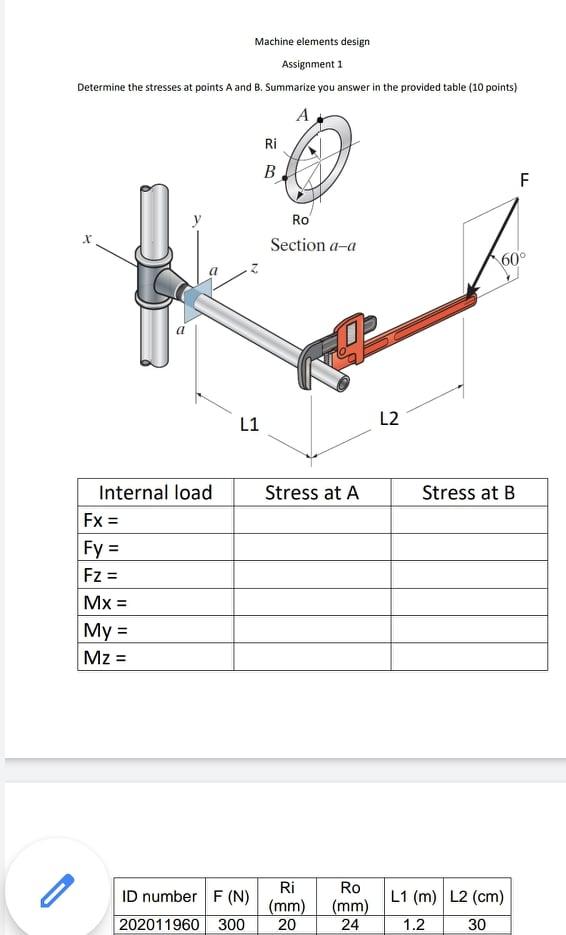 Solved Machine elements design Assignment 1 Determine the | Chegg.com