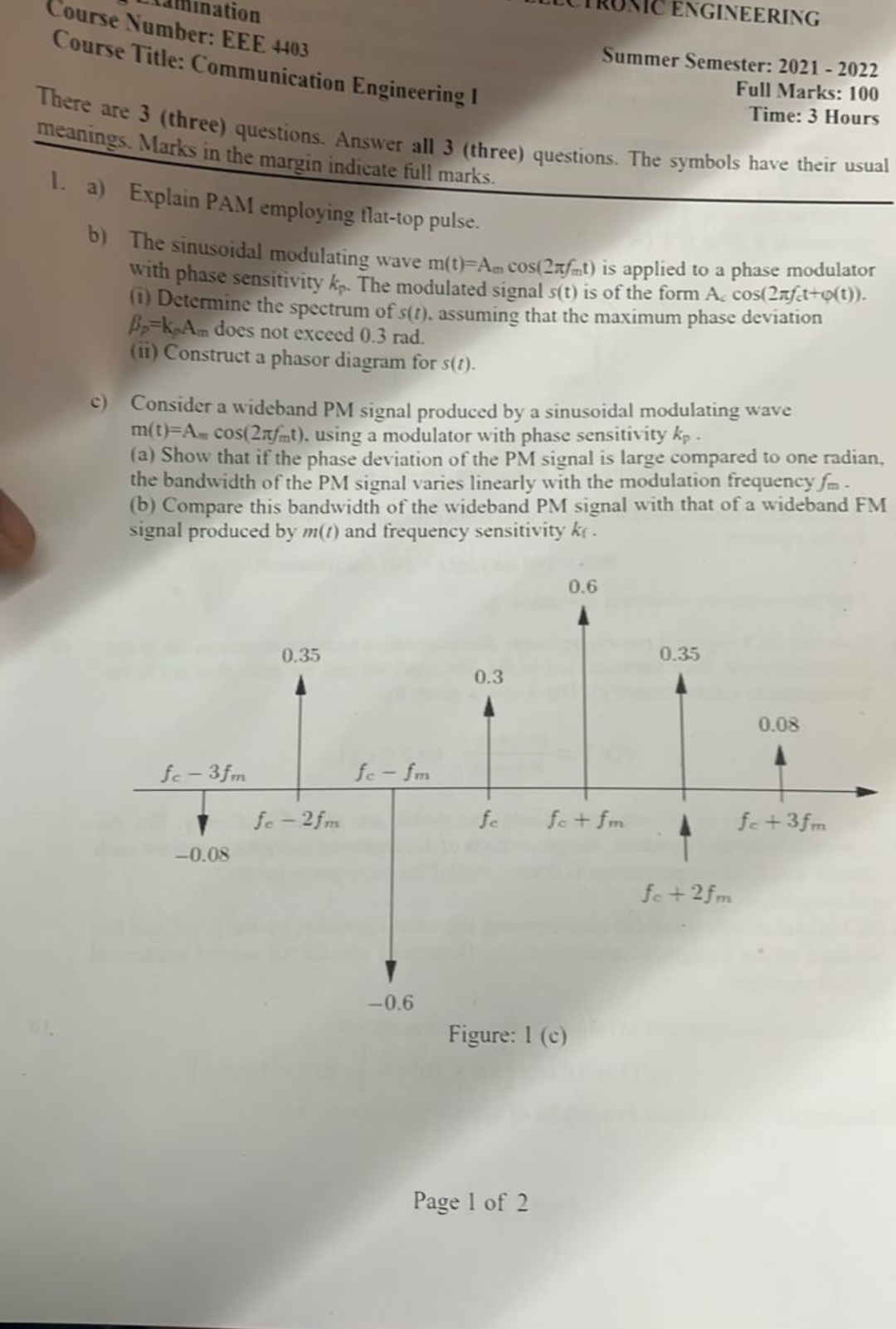 Solved EEE 403 Summer Semester: 2021 - 2022 Engineering I | Chegg.com