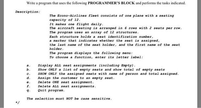 Solved Write a program that uses the following PROGRAMMER'S | Chegg.com