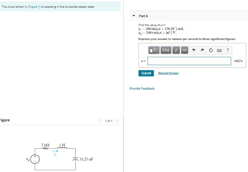 Solved The circuit shown in (Figure 1) is operating in the | Chegg.com