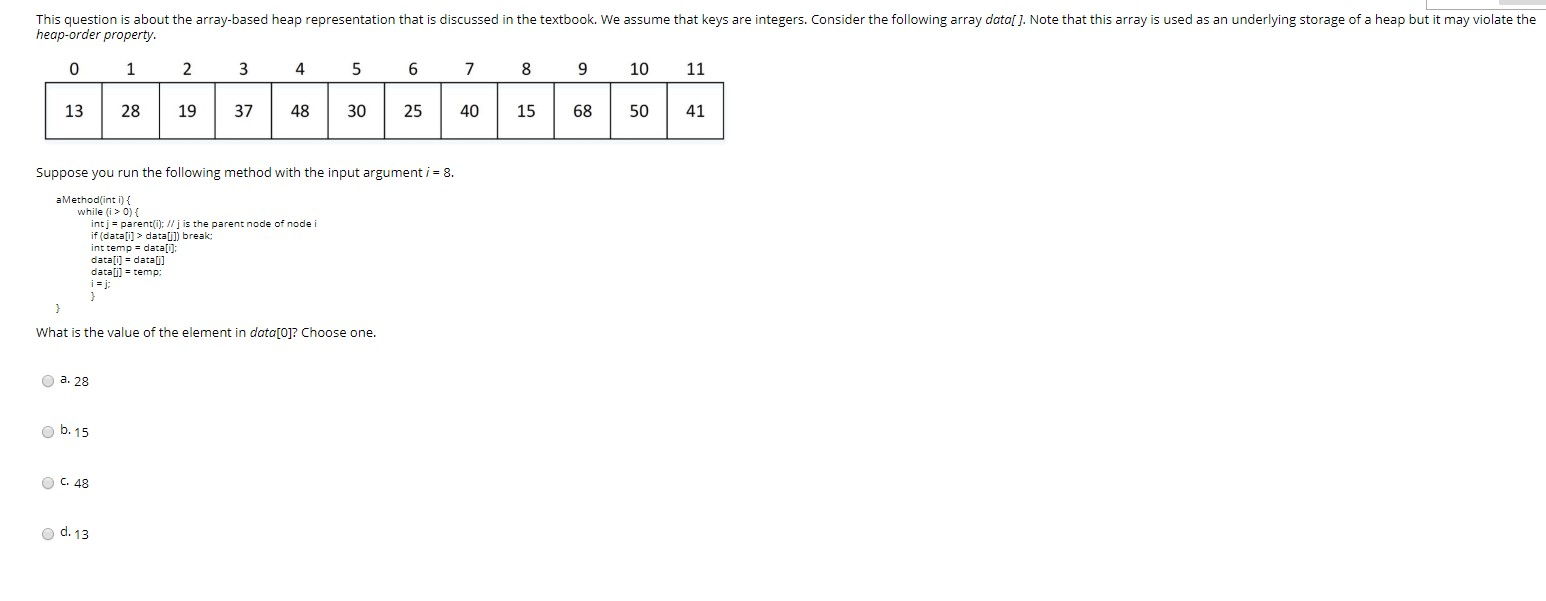 Solved This Question Is About The Array Based Heap