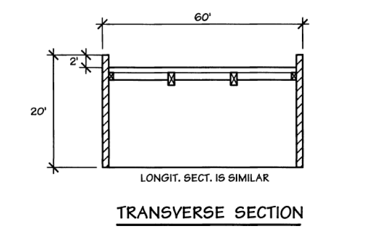 The plan view and section for a single-story wood | Chegg.com