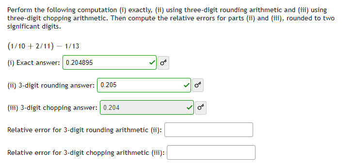 Solved Perform the following computation (i) exactly, (ii) | Chegg.com