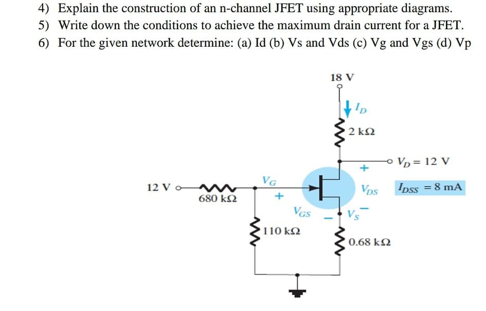 4) Explain the construction of an n-channel JFET | Chegg.com