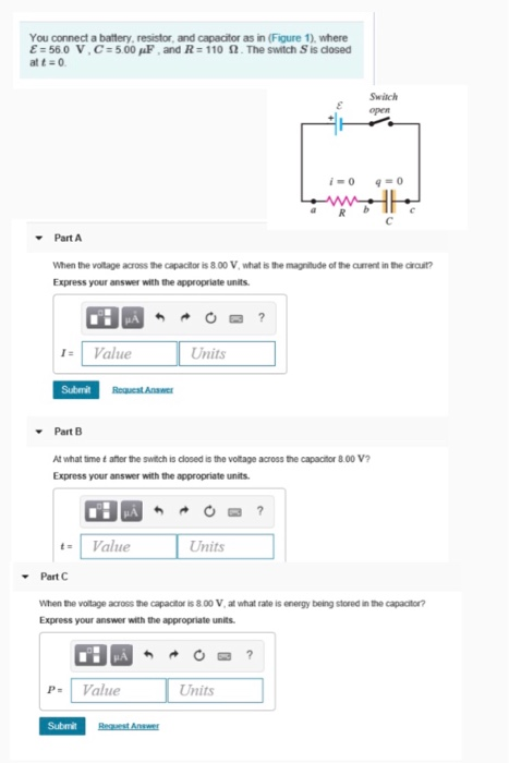 Solved You connect a battery, resistor, and capacitor as in | Chegg.com