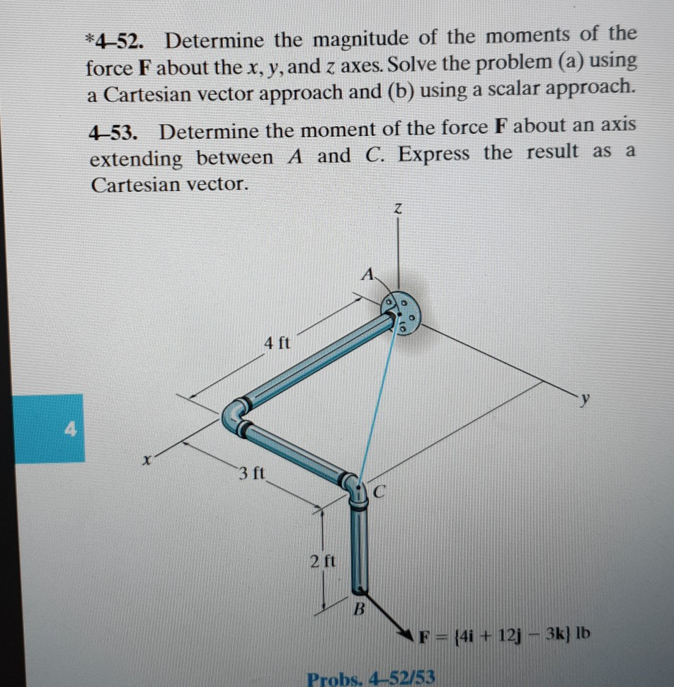 Solved *4-52. Determine the magnitude of the moments of the | Chegg.com