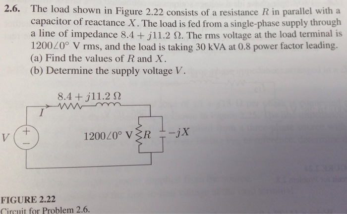 Solved The Load Shown In Figure Consists Of A Resistance R