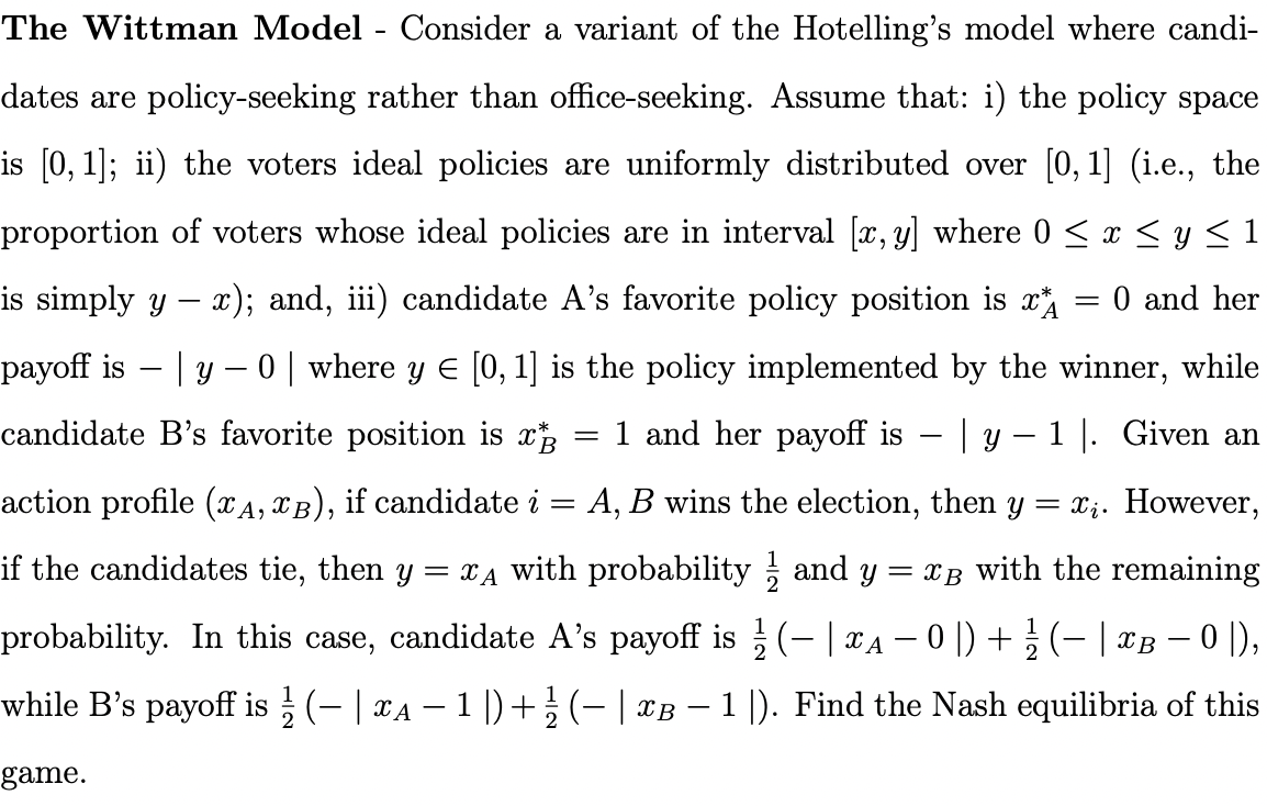 Solved The Wittman Model - Consider a variant of the | Chegg.com