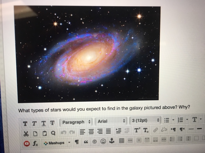 Solved What color is this galaxy? Why? T T | T Paragraph | Chegg.com