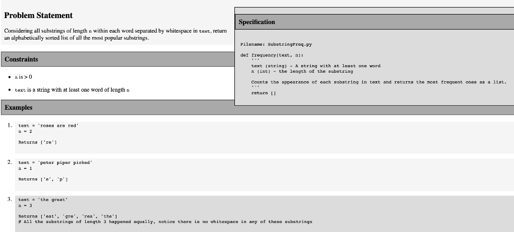 Solved Problem Statement Specification Considering All 