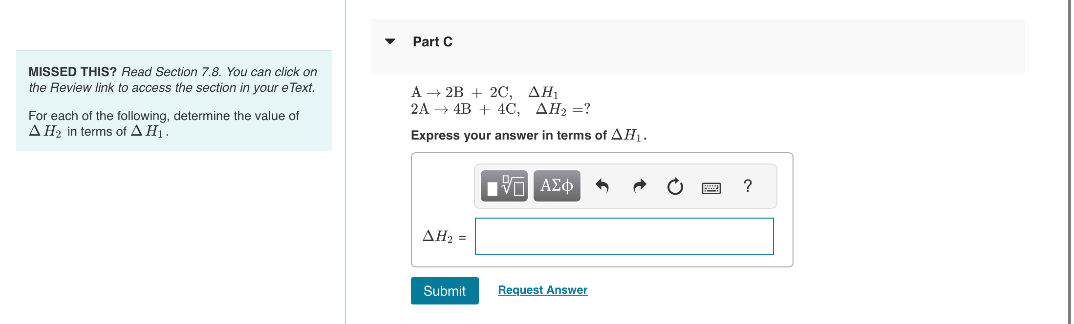 Solved MISSED THIS? Read Section 7.8. You can click on the | Chegg.com