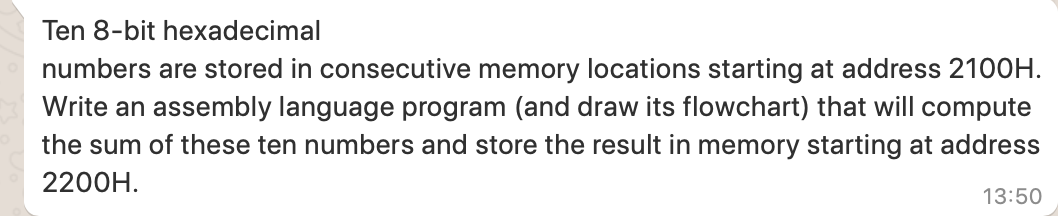 Solved Ten 8-bit hexadecimal numbers are stored in | Chegg.com