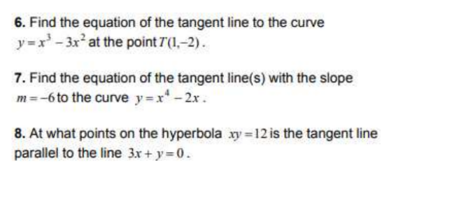 Solved 6. Find the equation of the tangent line to the curve | Chegg.com