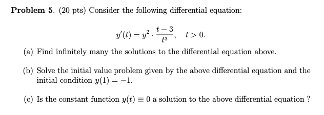 Solved Problem 5. (20 pts) Consider the following | Chegg.com