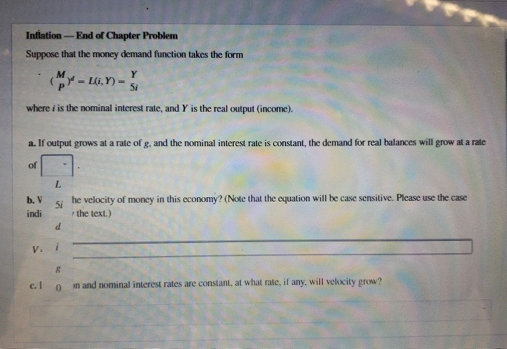 Solved Inflation-End of Chapter Problem Suppose that the | Chegg.com