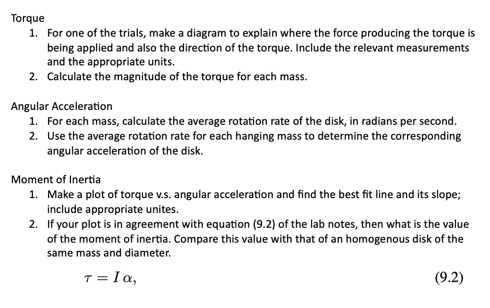 Solved Torque 1. For one of the trials, make a diagram to | Chegg.com