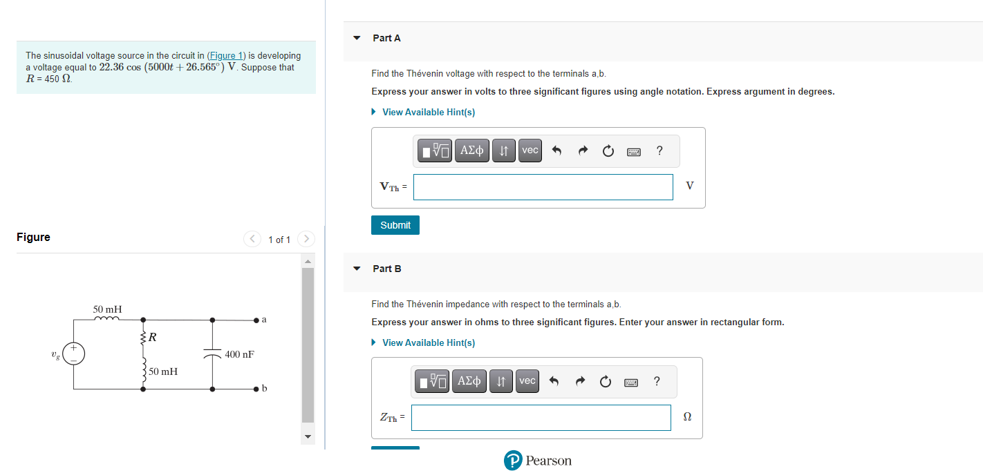 Solved The sinusoidal voltage source in the circuit in | Chegg.com
