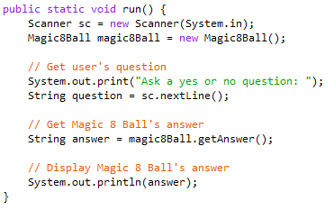 Where do I implement my run methods in my project. | Chegg.com