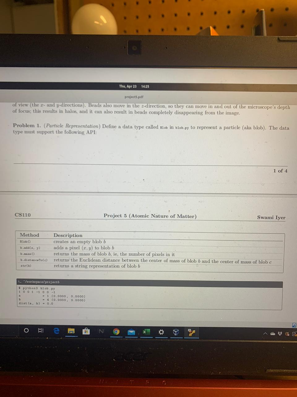 Thu, Apr 23 14:35 projects [-/Downloads/project5] - | Chegg.com