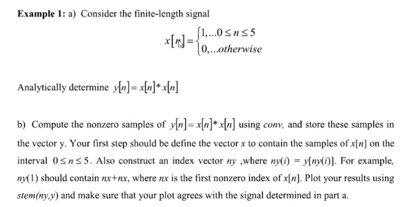 Solved Example 1: a) Consider the finite-length signal | Chegg.com