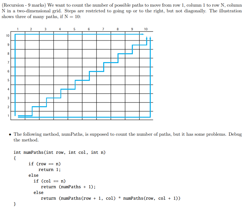 Solved (Recursion - 9 marks) We want to count the number of | Chegg.com