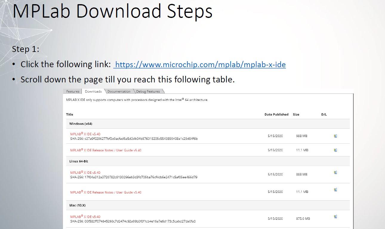 MPLab Download Steps Step 1: • Click the following | Chegg.com