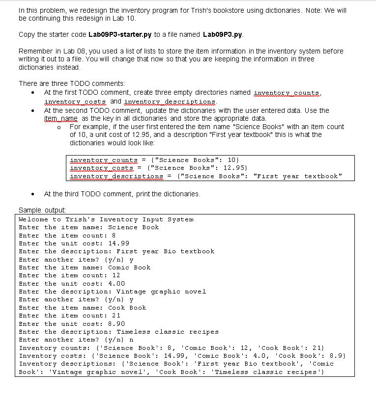 Solved In this problem, we redesign the inventory program | Chegg.com