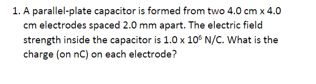 Solved A parallel-plate capacitor is formed from two | Chegg.com