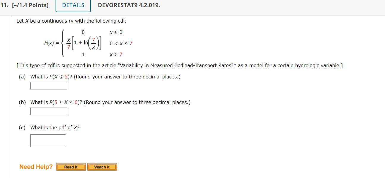 Solved Let X be a continuous rv with the following cdf. | Chegg.com