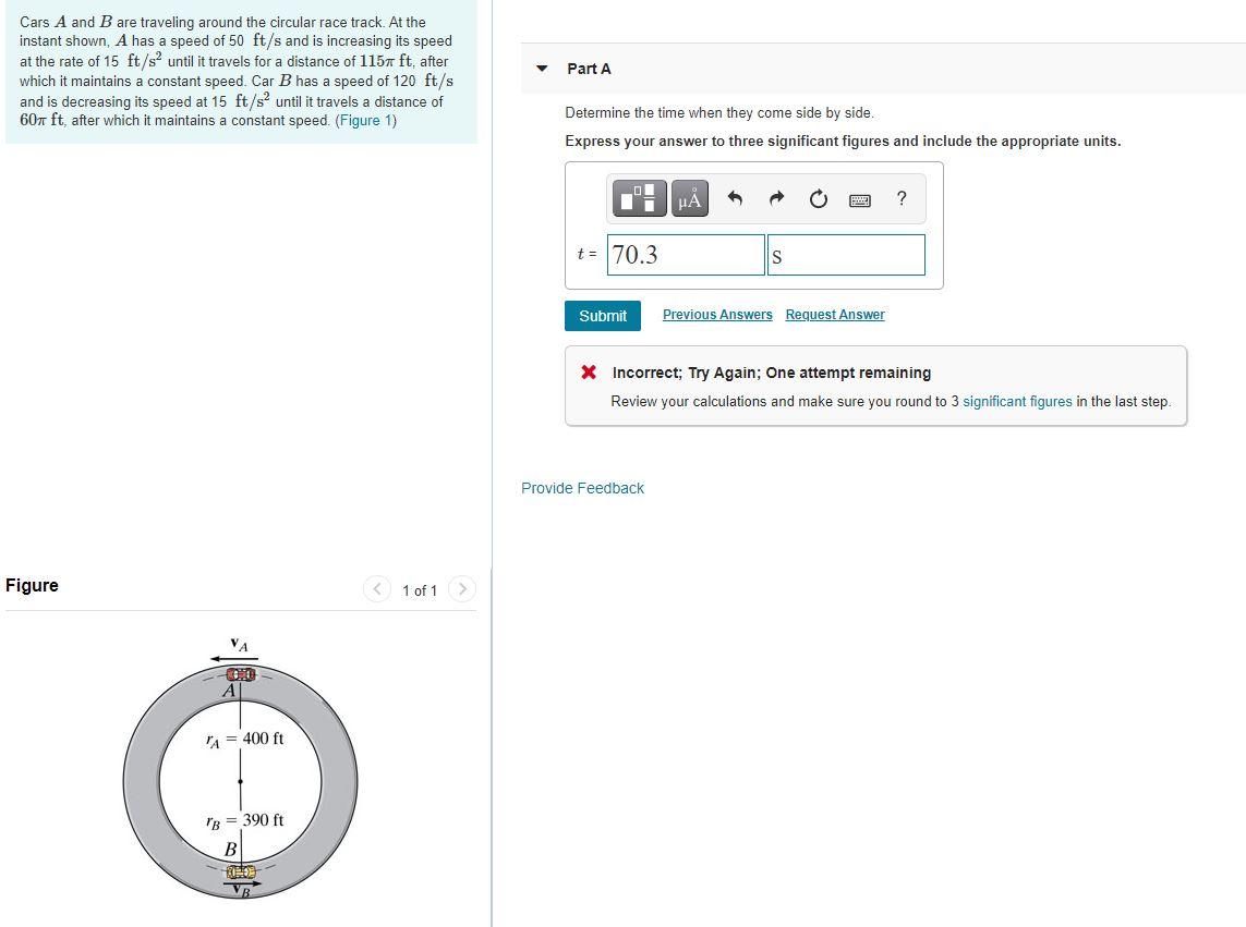 Solved Cars A and B are traveling around the circular race | Chegg.com
