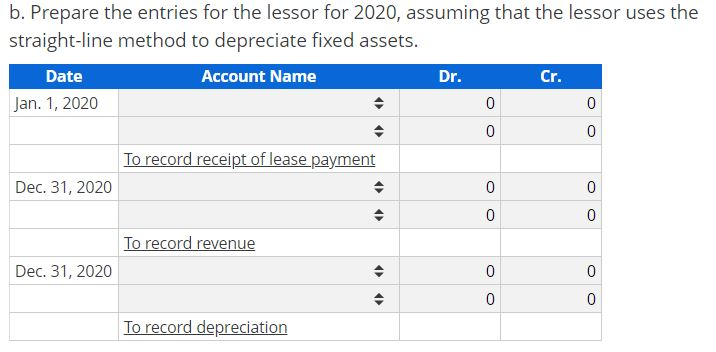 Recording Operating Lease Entries—Lessor On January | Chegg.com