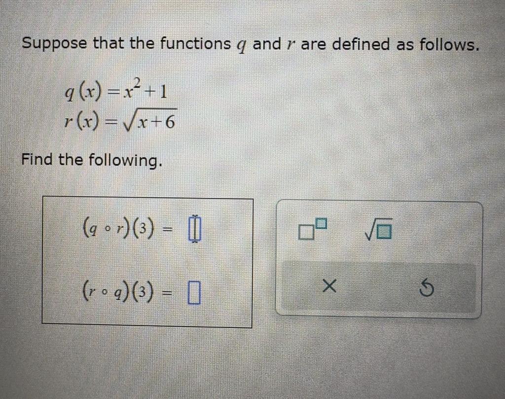 Solved Suppose that the functions q and r are defined as | Chegg.com
