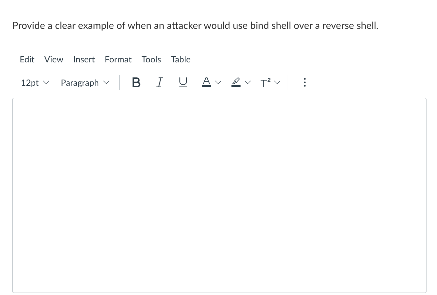 Solved Provide a clear example of when an attacker would use | Chegg.com