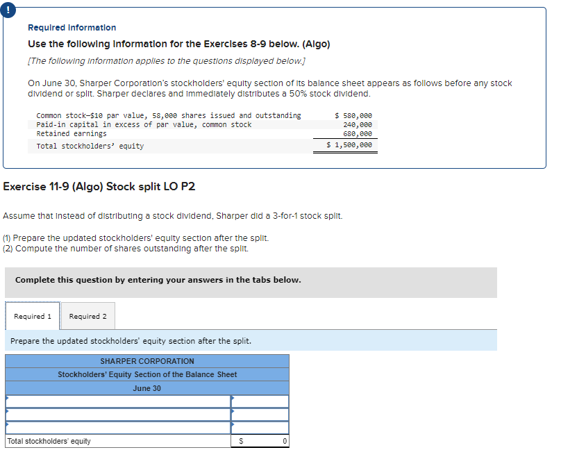 Solved !Required InformationUse the following Information | Chegg.com
