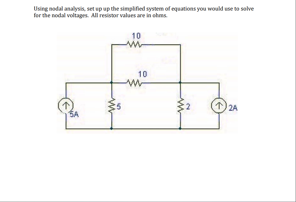 Solved Using nodal analysis, set up up the simplified system | Chegg.com