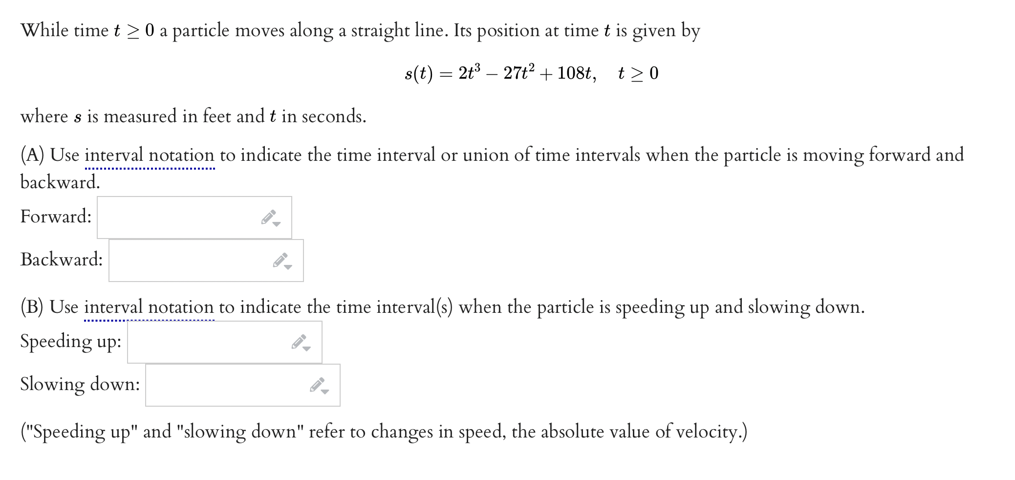 Solved While time t > 0 a particle moves along a straight | Chegg.com