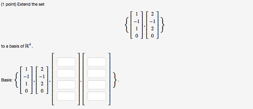 Solved (1 point) Find a basis for the solution space of the | Chegg.com