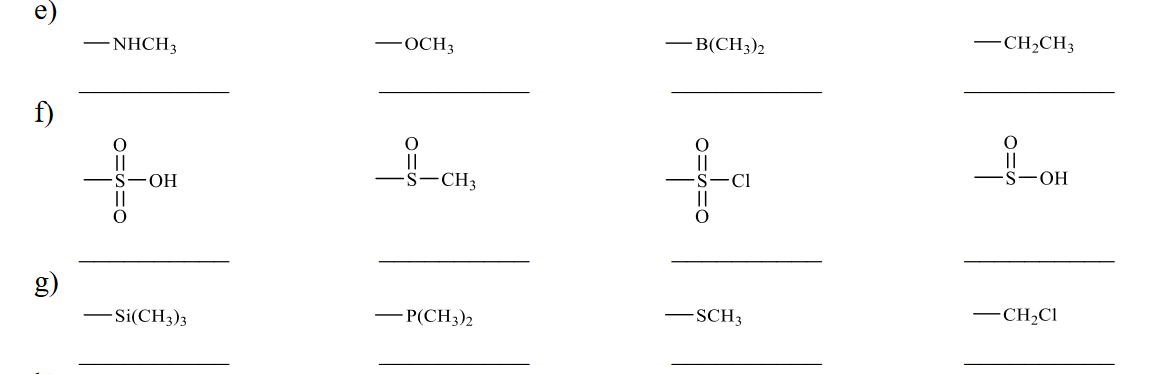 Solved 1. Rank each of the substituents 1 through 4 using | Chegg.com