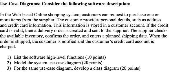 Solved Use-Case Diagrams: Consider the following software | Chegg.com