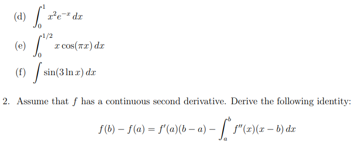 Solved Assume that f ﻿has a continuous second derivative. | Chegg.com