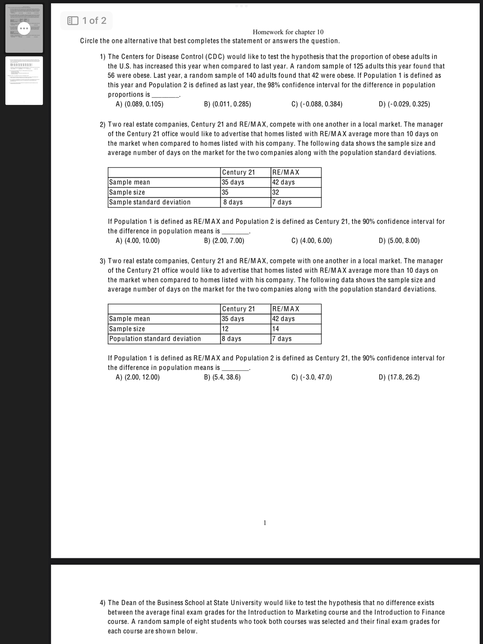 Solved circle the one alternative that best completes the | Chegg.com