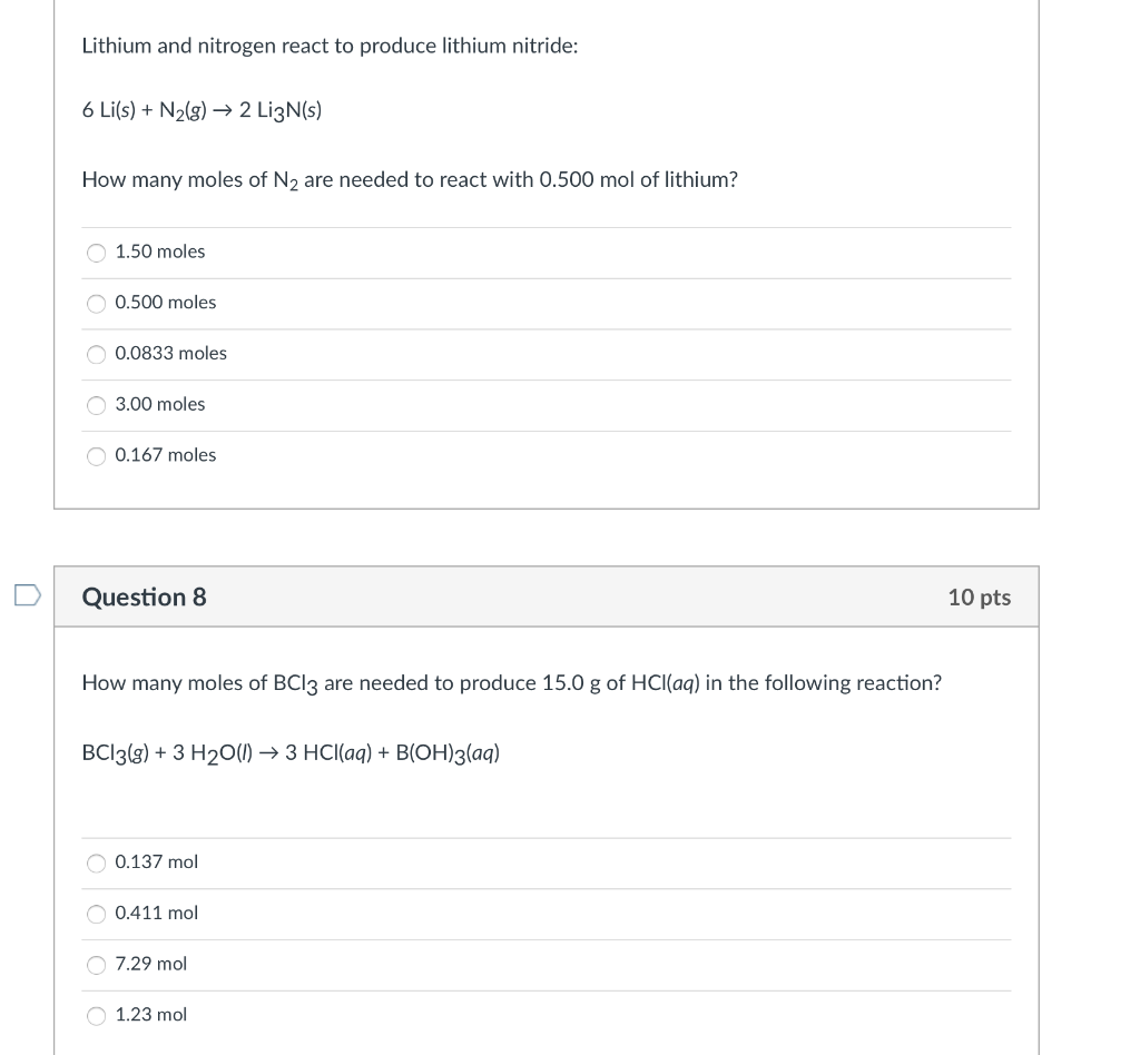 Solved Lithium and nitrogen react to produce lithium | Chegg.com