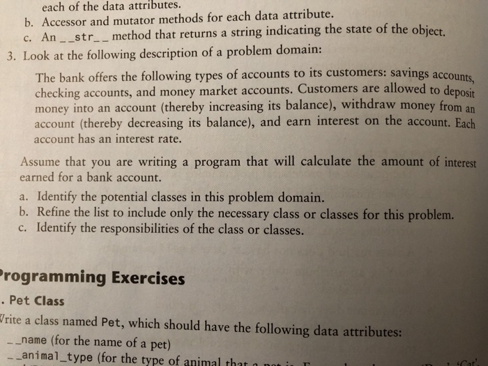 Solved each of the data attributes. b. Accessor and mutator | Chegg.com